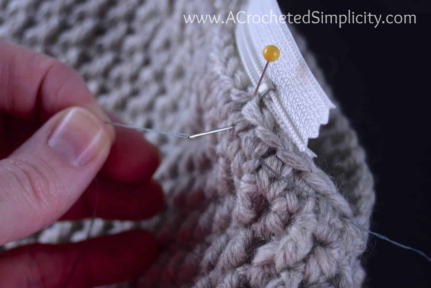 Super Easy Way to Add a Zipper to Your Crochet Projects! - A Crocheted ...