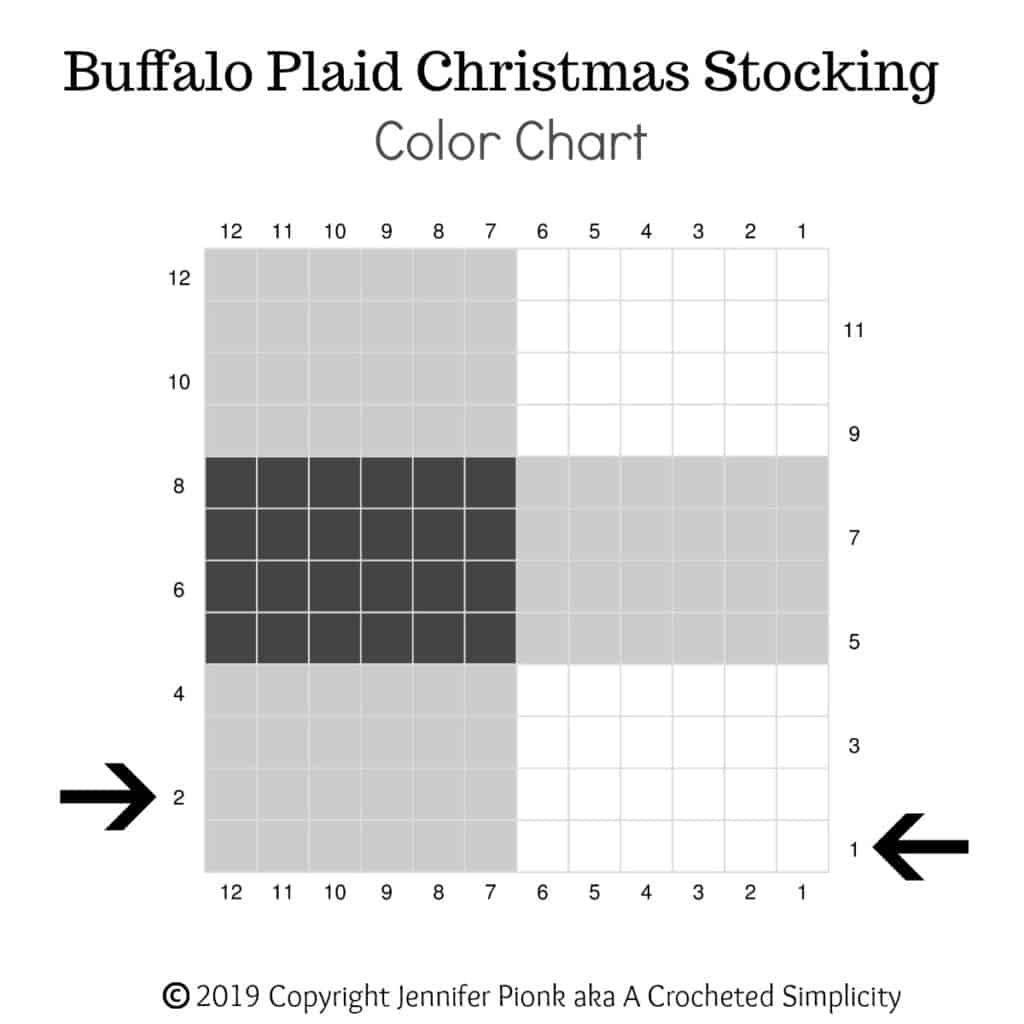 Crochet Buffalo Plaid Christmas Stocking