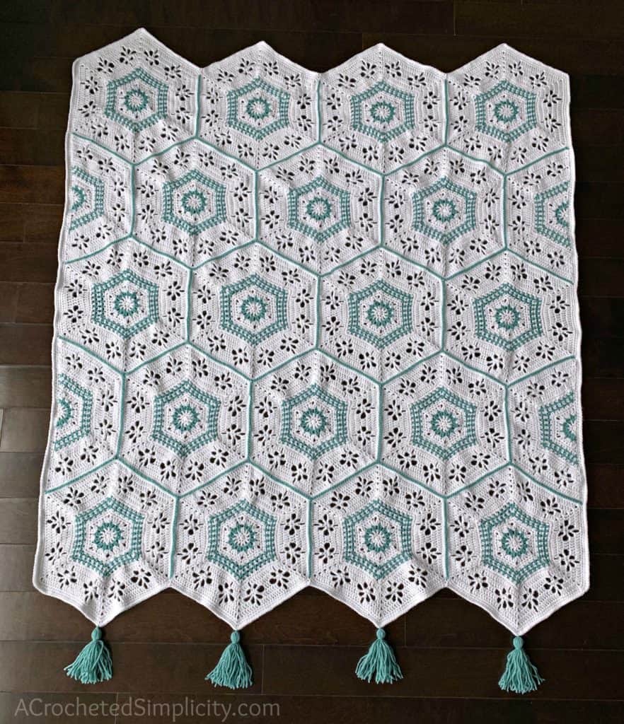 Succulent Spring Hexagon Afghan - Free Crochet Blanket Pattern - A ...