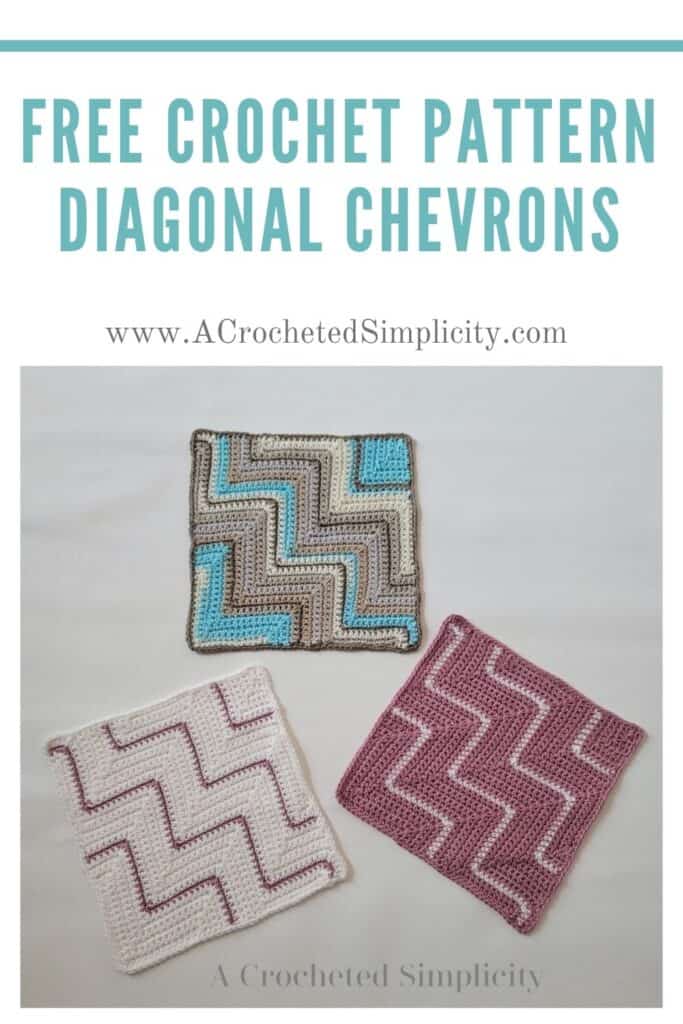 Diagonal Chevrons 12" Afghan Square - Free Crochet Pattern - A ...