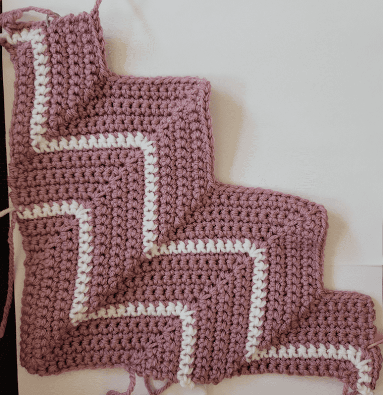 Diagonal Chevrons 12" Afghan Square - Free Crochet Pattern - A ...