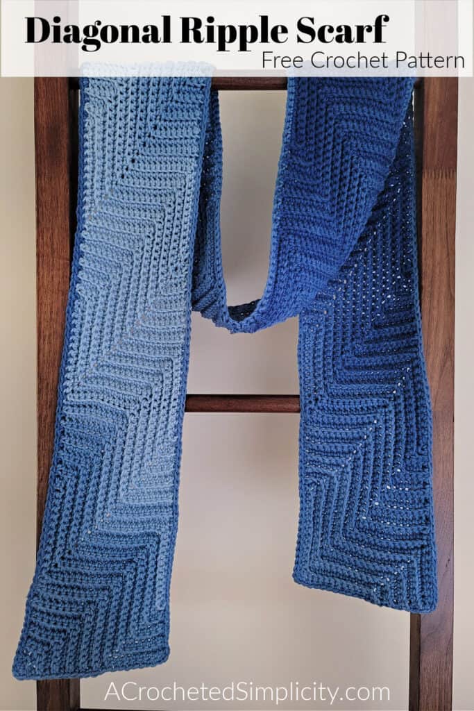 Diagonal Ripple Scarf - Free Crochet Scarf Pattern - A Crocheted Simplicity
