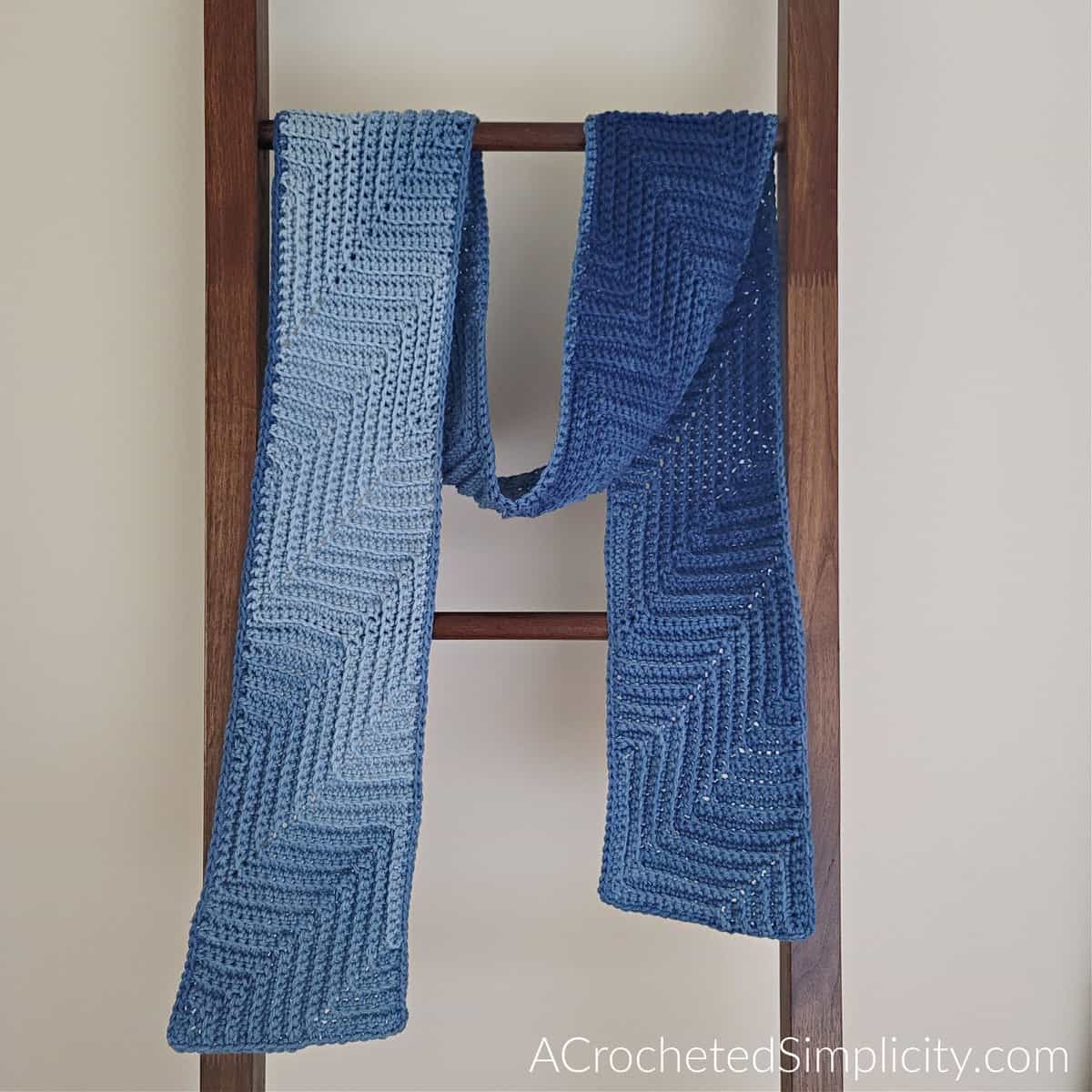Diagonal Ripple Scarf - Free Crochet Scarf Pattern - A Crocheted Simplicity