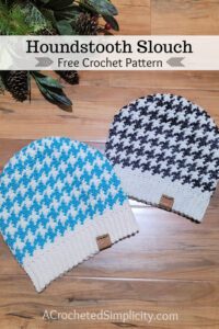 Houndstooth Slouch - Free Crochet Hat Pattern - A Crocheted Simplicity