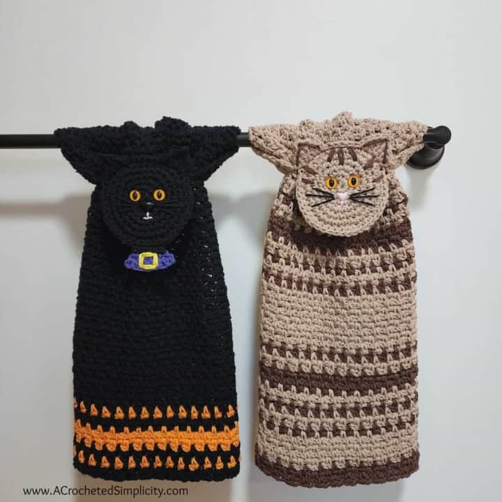 Kitty Cat Hand Towel - Free Crochet Towel Pattern - A Crocheted Simplicity