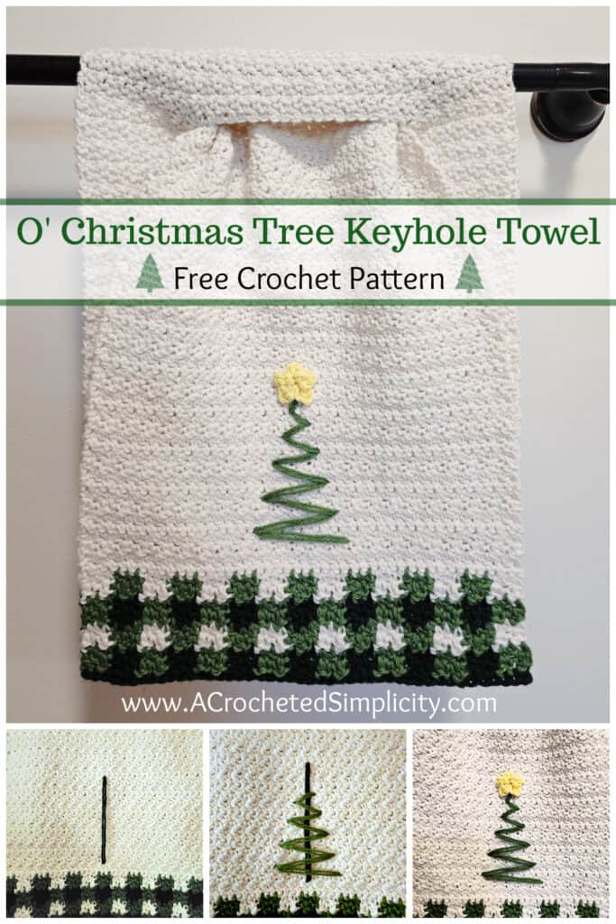 O' Christmas Tree Towel - Free Crochet Keyhole Towel Pattern - A ...