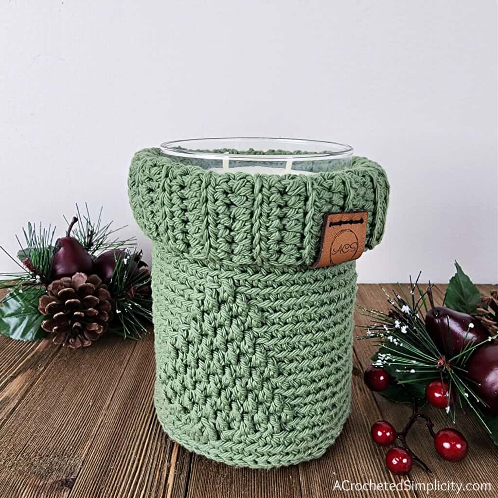 Crochet Mason Jar Cozy - O' Christmas Tree - A Crocheted Simplicity