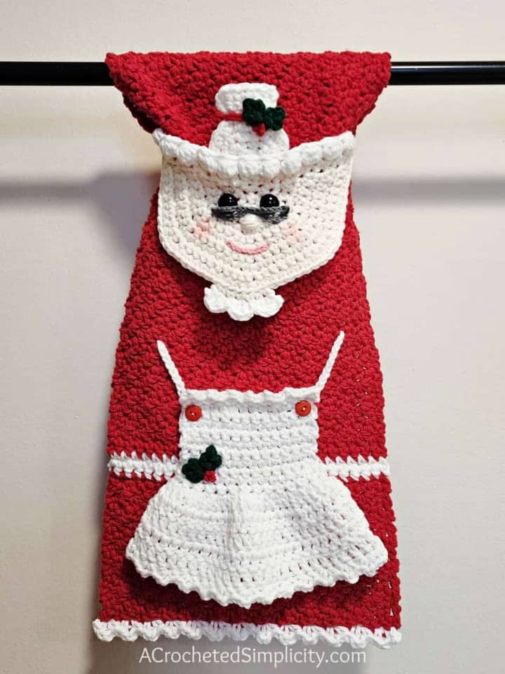 Free Crochet Pattern - Retro Christmas Tree Towel - A Crocheted Simplicity
