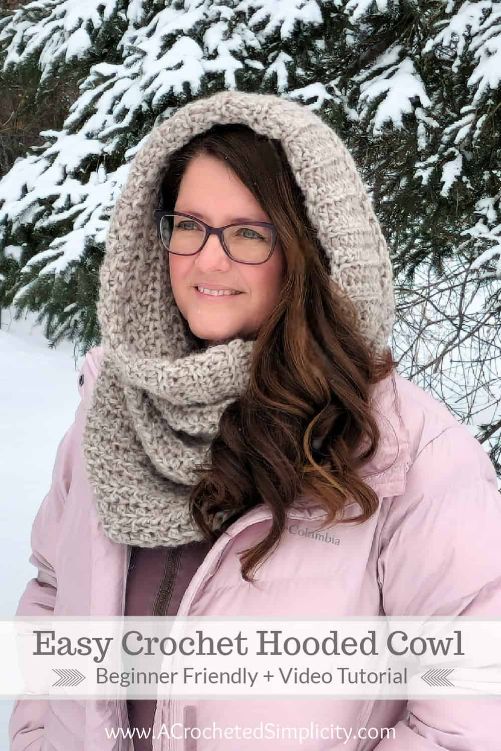 Easy Crochet Hooded Cowl - A Crocheted Simplicity