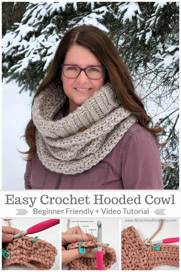 Easy Crochet Hooded Cowl - A Crocheted Simplicity
