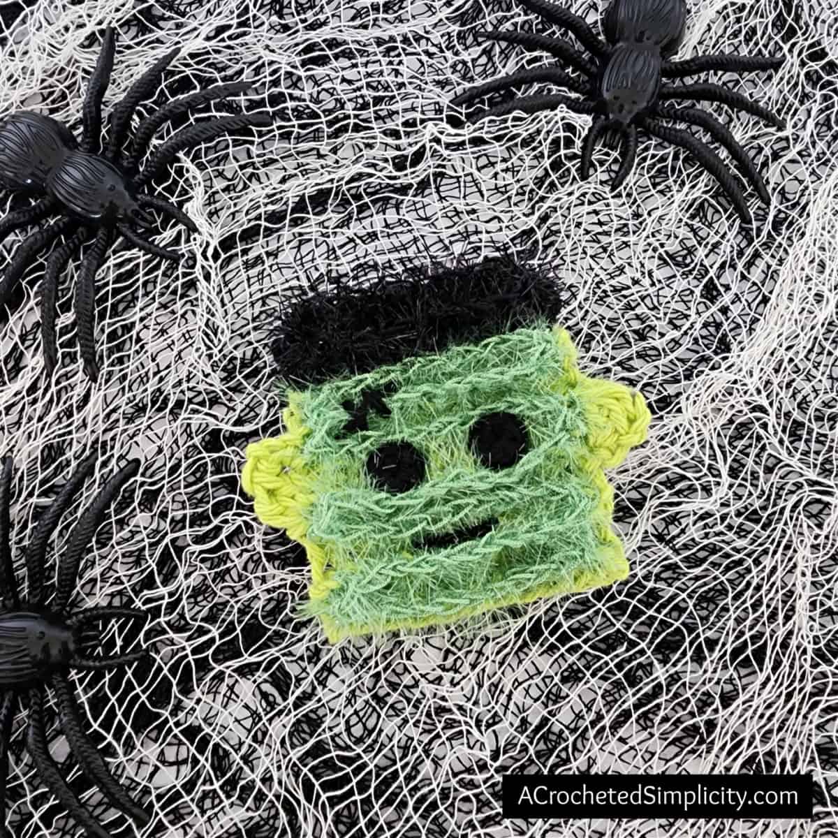 Frankenstein's Monster Dish Scrubby - Free Crochet Pattern - A ...