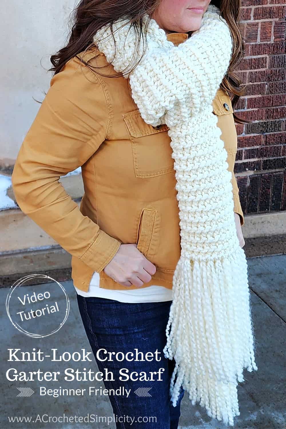 Knit Look Crochet Garter Stitch Scarf - A Crocheted Simplicity