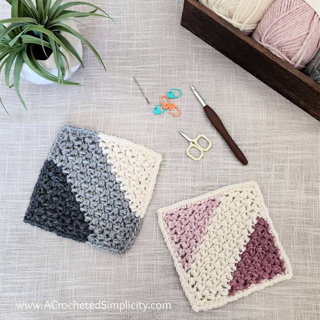 Crochet C2C Mini Bean Stitch - A Crocheted Simplicity