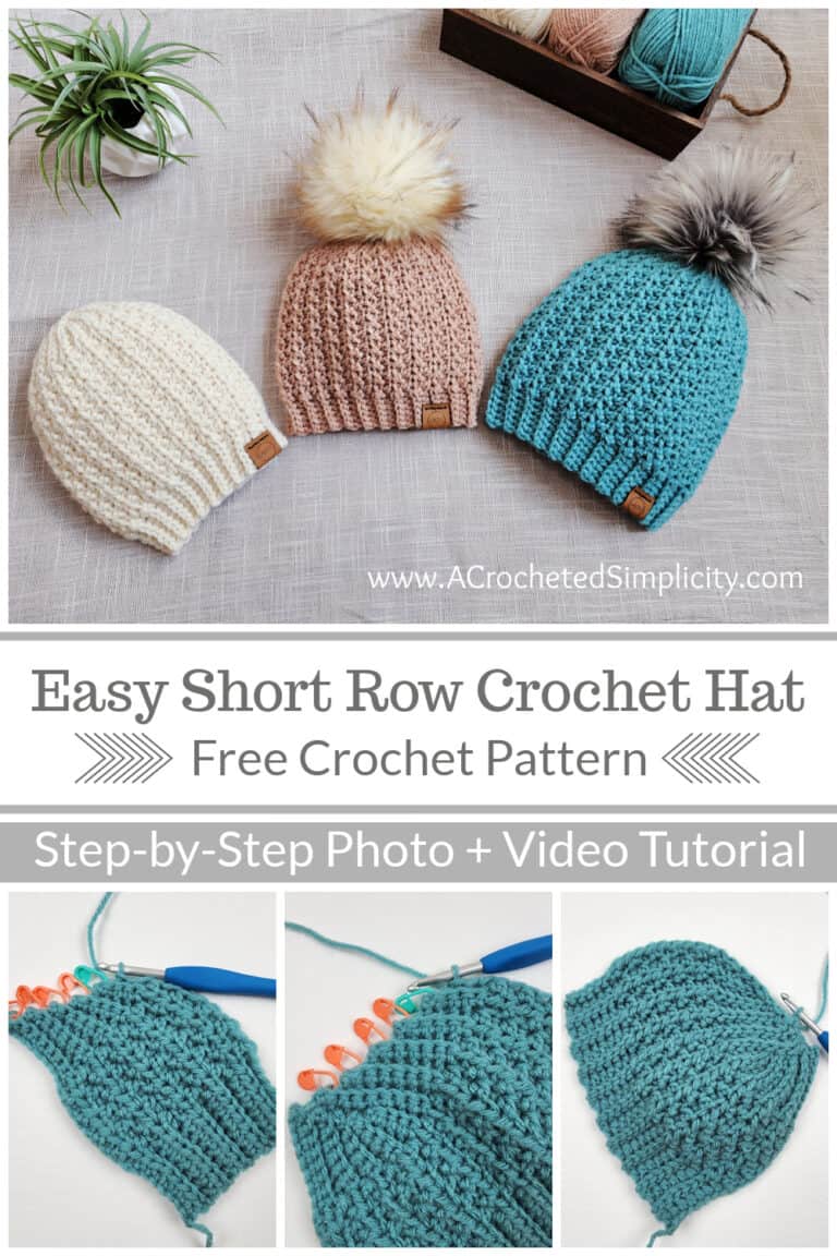 Easy Short Row Crochet Hat Pattern - A Crocheted Simplicity