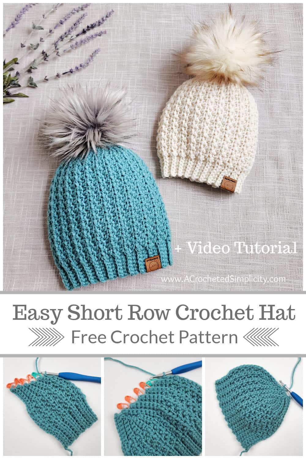 Easy Short Row Crochet Hat Pattern - A Crocheted Simplicity