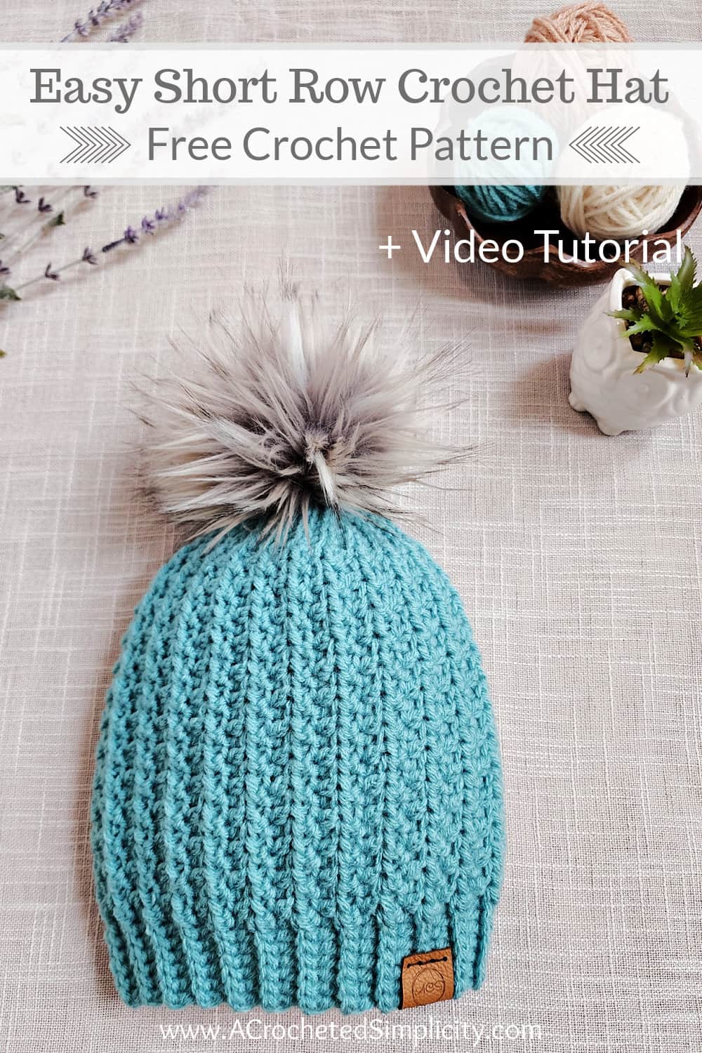 Easy Short Row Crochet Hat Pattern - A Crocheted Simplicity