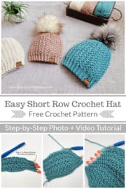 Easy Short Row Crochet Hat Pattern - A Crocheted Simplicity