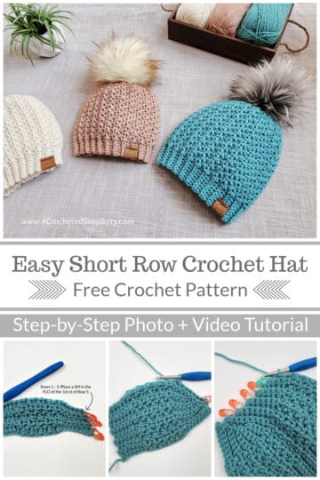 Easy Short Row Crochet Hat Pattern - A Crocheted Simplicity