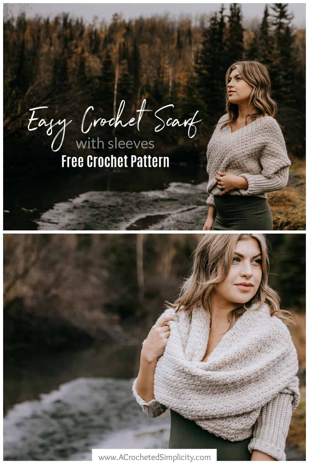 Easy Crochet Sweater Scarf - A Crocheted Simplicity