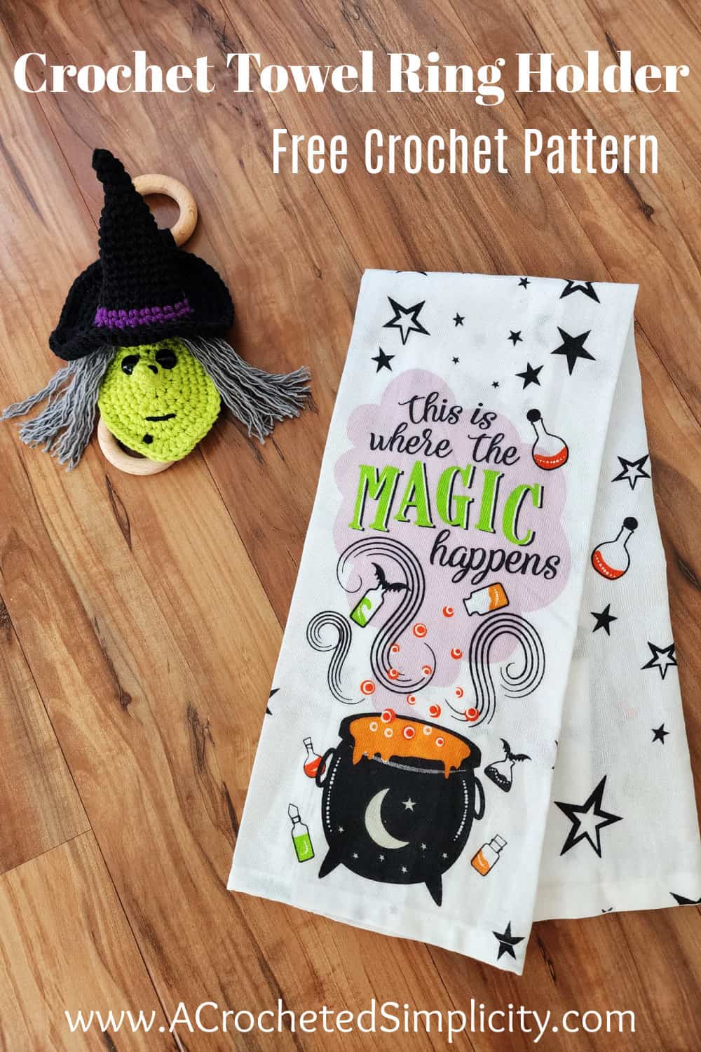 Witch Crochet Towel Holder Pattern - A Crocheted Simplicity