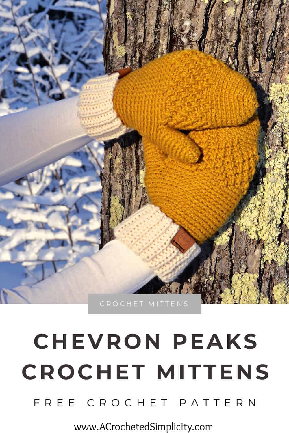 Chevron Peaks Crochet Mittens - Free Crochet Mitten Pattern - A ...