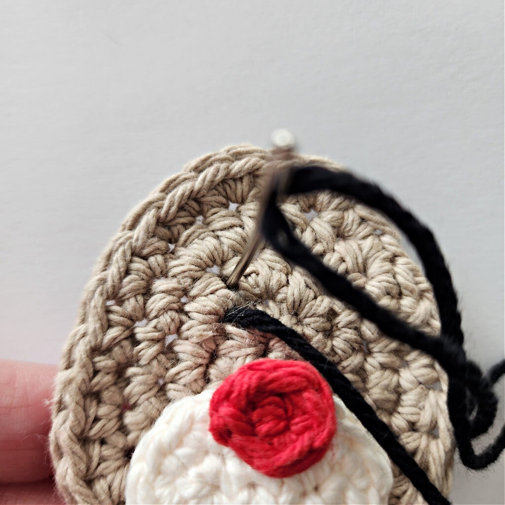 Crochet Reindeer Candy Cane Holder Ornament - A Crocheted Simplicity