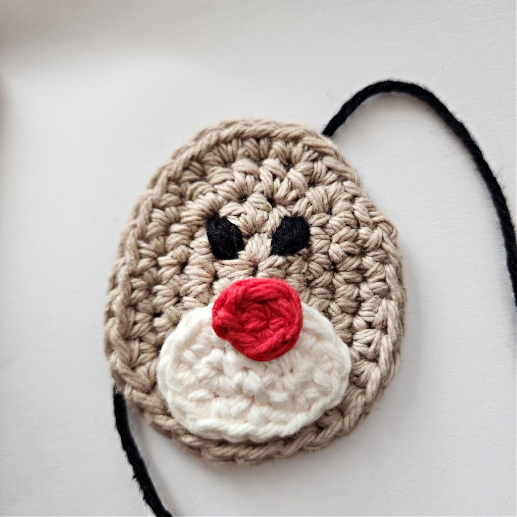 Crochet Reindeer Candy Cane Holder Ornament - A Crocheted Simplicity