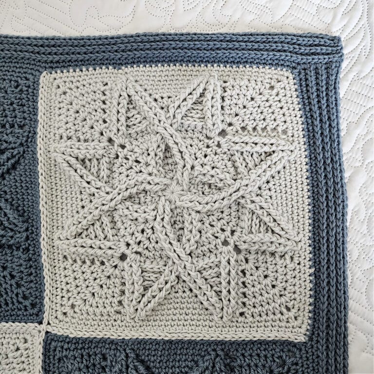 Cabled Blooms Crochet Blanket - A Crocheted Simplicity
