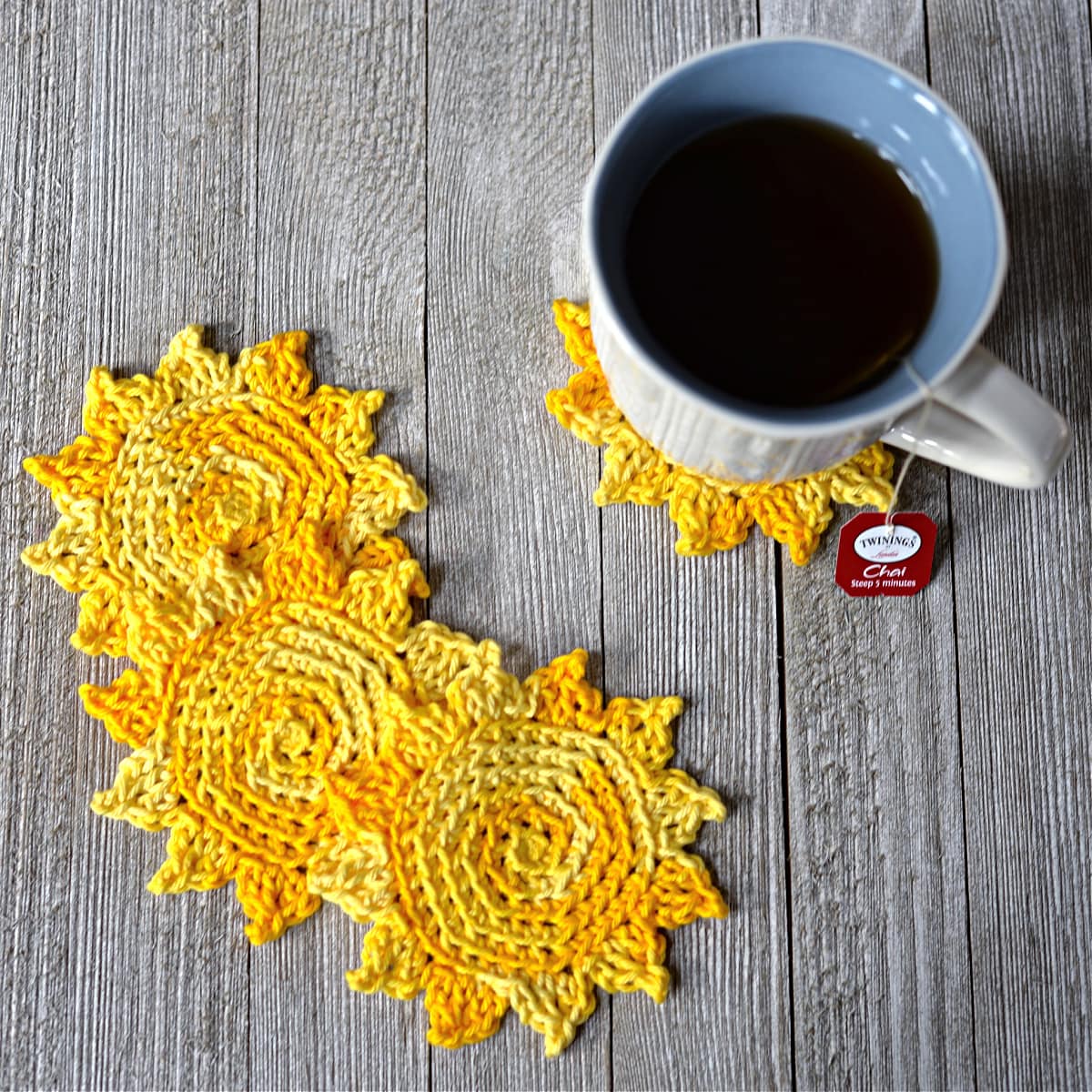Crochet Drink Coasters - The Sun's Out! - A Crocheted Simplicity