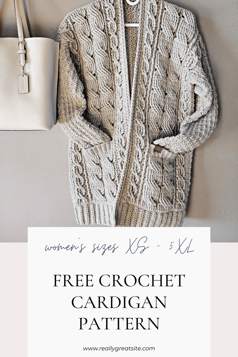 Crochet Cable Cardigan - A Crocheted Simplicity