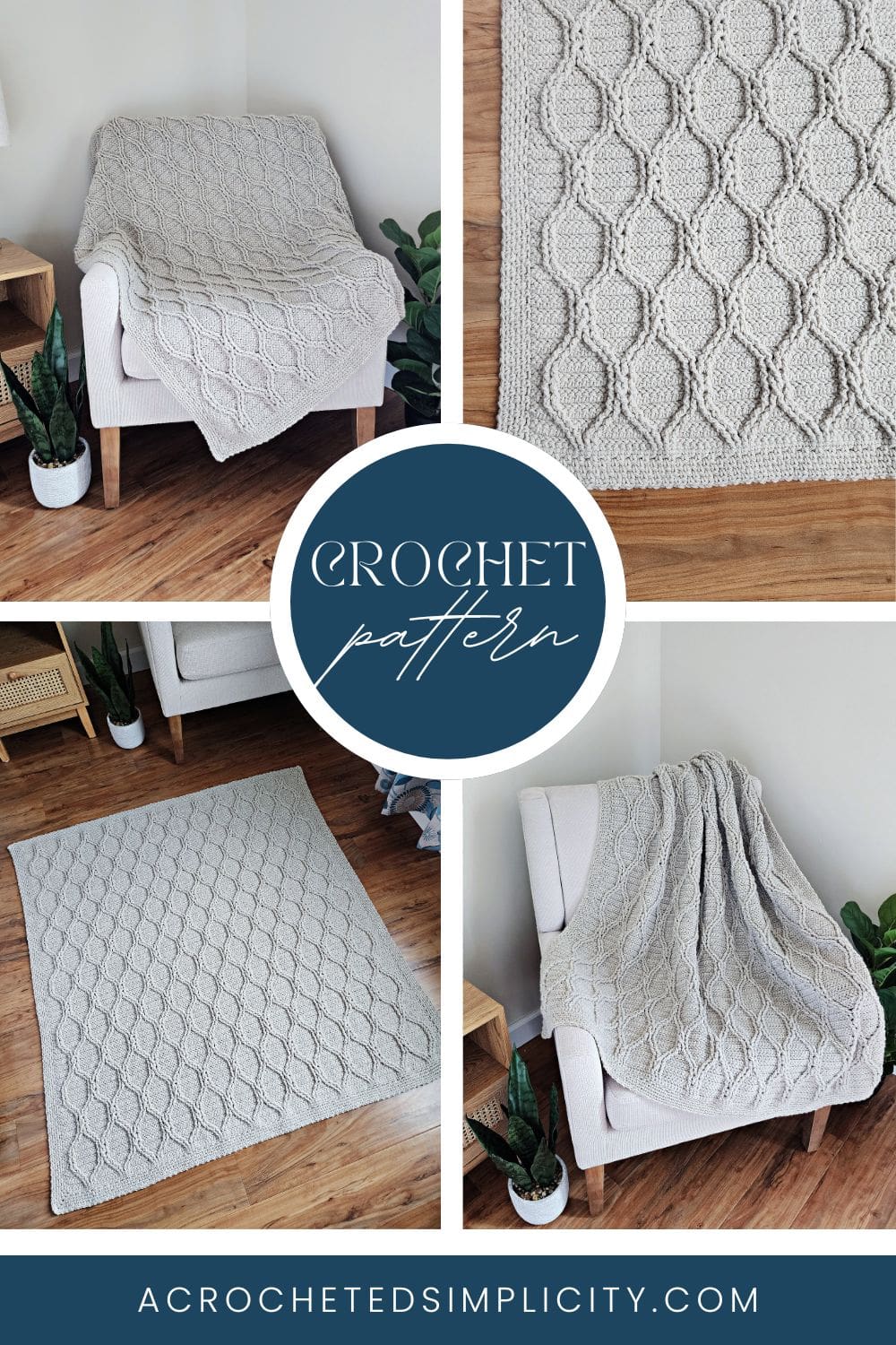 Marseille Crochet Cable Blanket - A Crocheted Simplicity