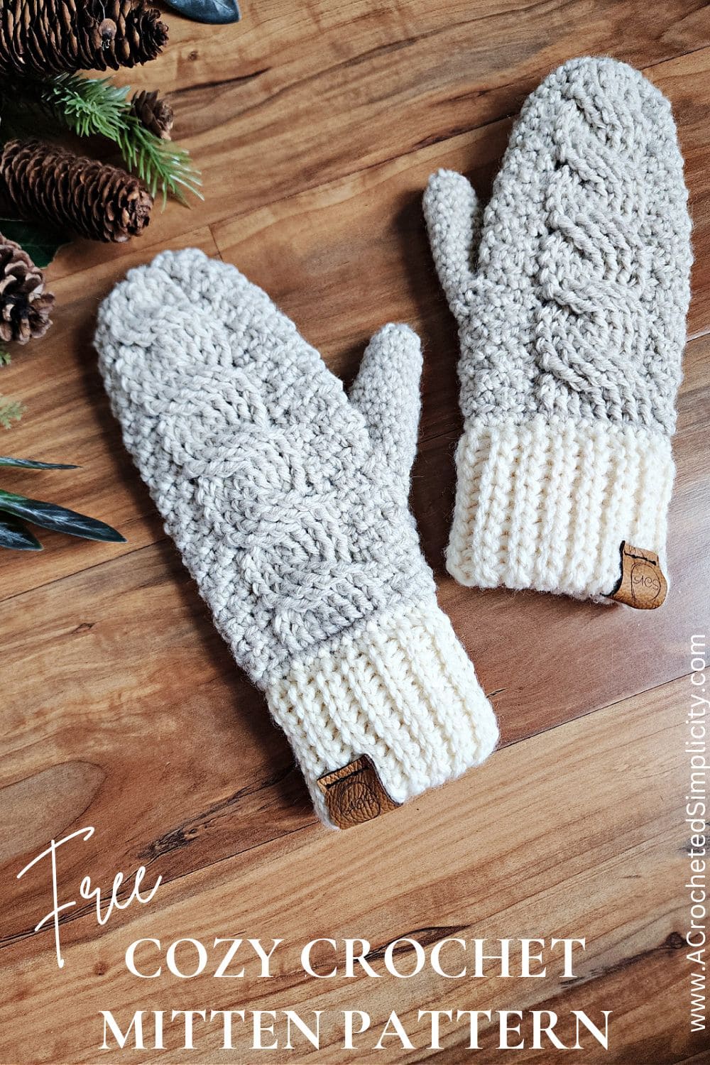 Cable Crochet Mittens - A Crocheted Simplicity