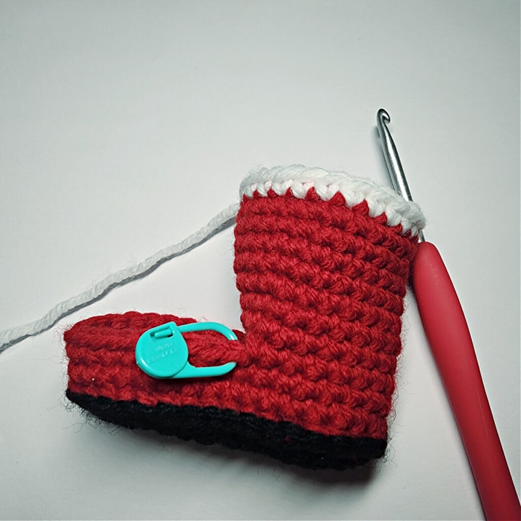 Crochet Santa Boot Ornament - A Crocheted Simplicity