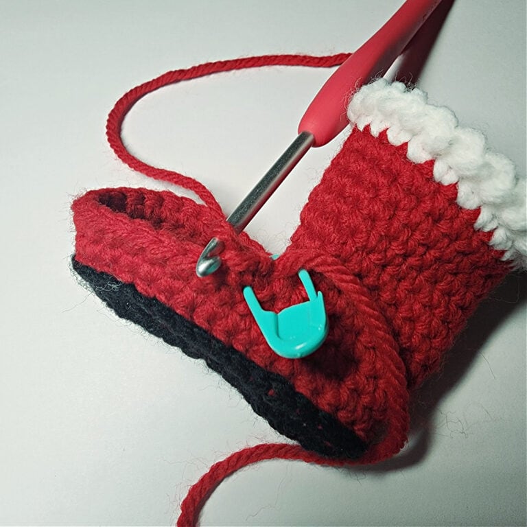 Crochet Santa Boot Ornament - A Crocheted Simplicity