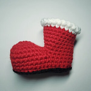 Crochet Santa Boot Ornament - A Crocheted Simplicity