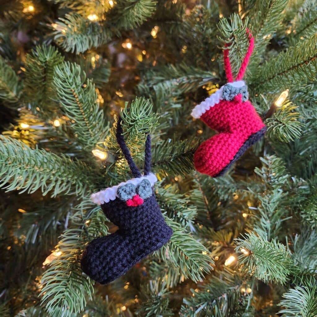 Crochet Santa Boot Ornament - A Crocheted Simplicity