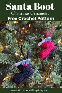 Crochet Santa Boot Ornament - A Crocheted Simplicity