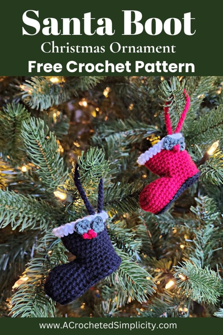 Crochet Santa Boot Ornament - A Crocheted Simplicity