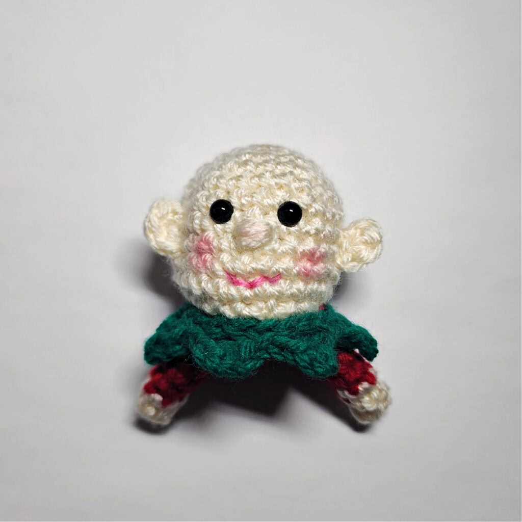 Crochet Girl Elf Jingle Bell Ornament