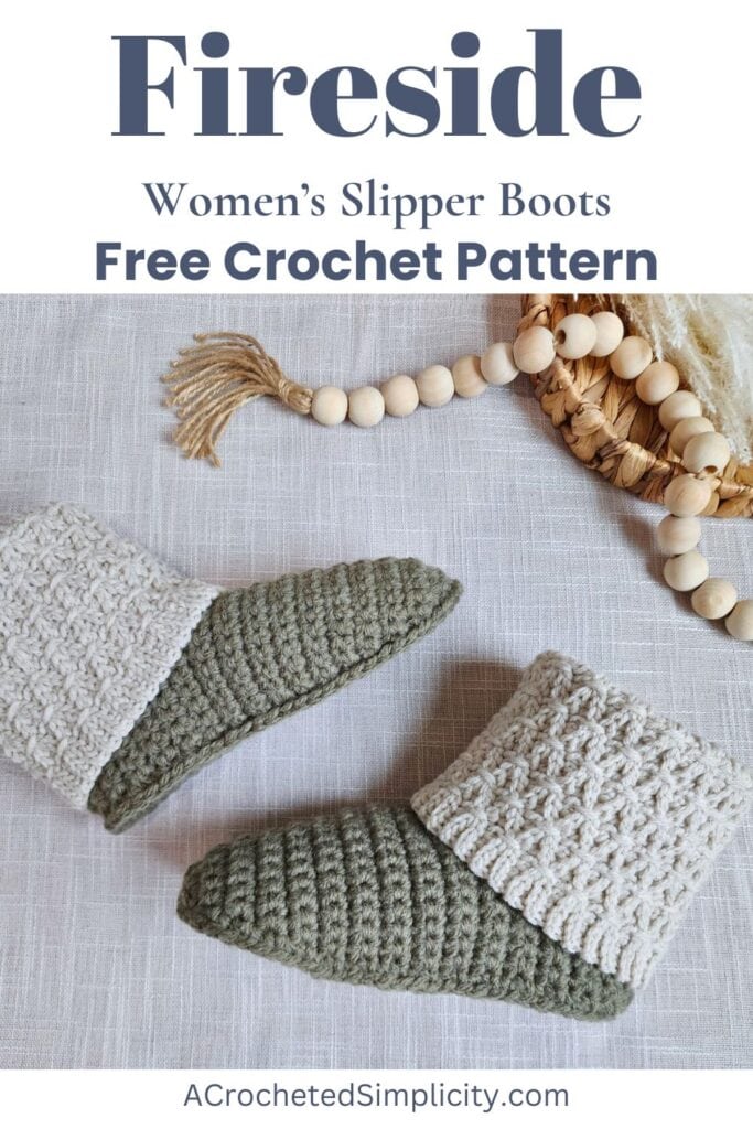 Fireside Crochet Slipper Boots Free Pattern - A Crocheted Simplicity