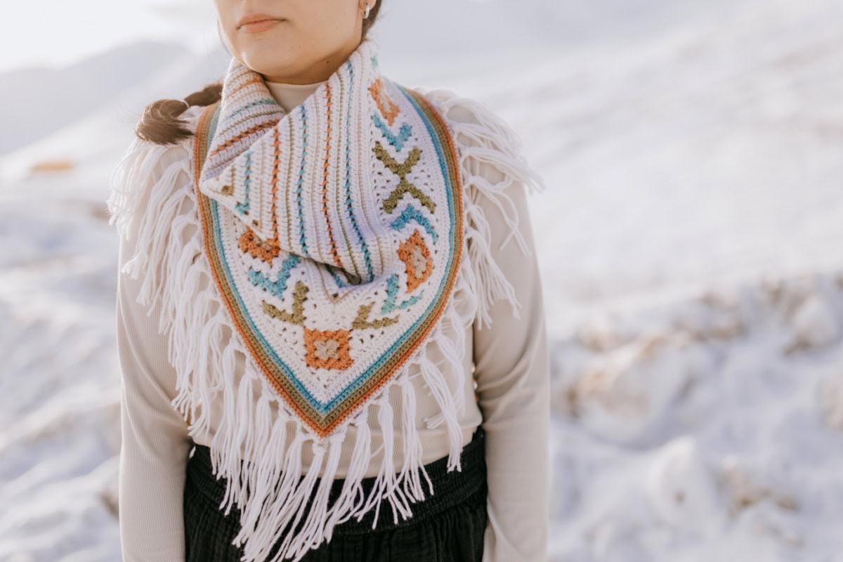 Boho Chic Crochet Triangular Scarf Pattern - A Crocheted Simplicity