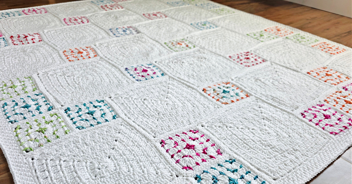 Scattered Pixels Block Stitch Crochet Blanket - A Crocheted Simplicity
