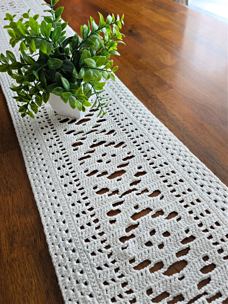 Boho Chic Crochet Table Runner - A Crocheted Simplicity