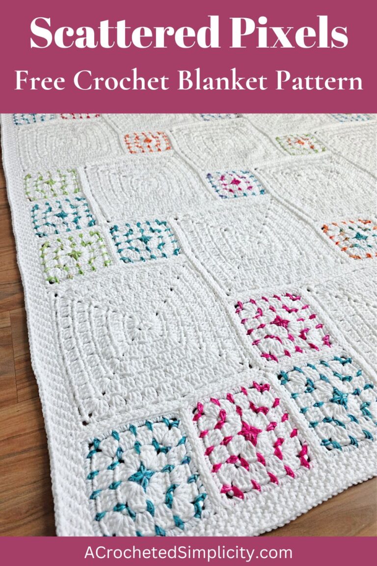 Scattered Pixels Block Stitch Crochet Blanket - A Crocheted Simplicity